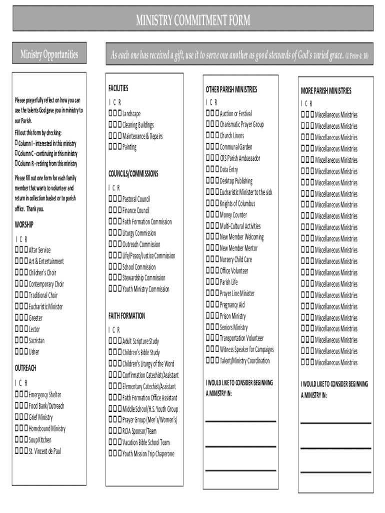 Fillable Online Prayer Commitment Form Fax Email Print - pdfFiller