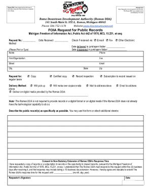 Fillable Online Freedom of Information Act Request Form Fax Email Print ...