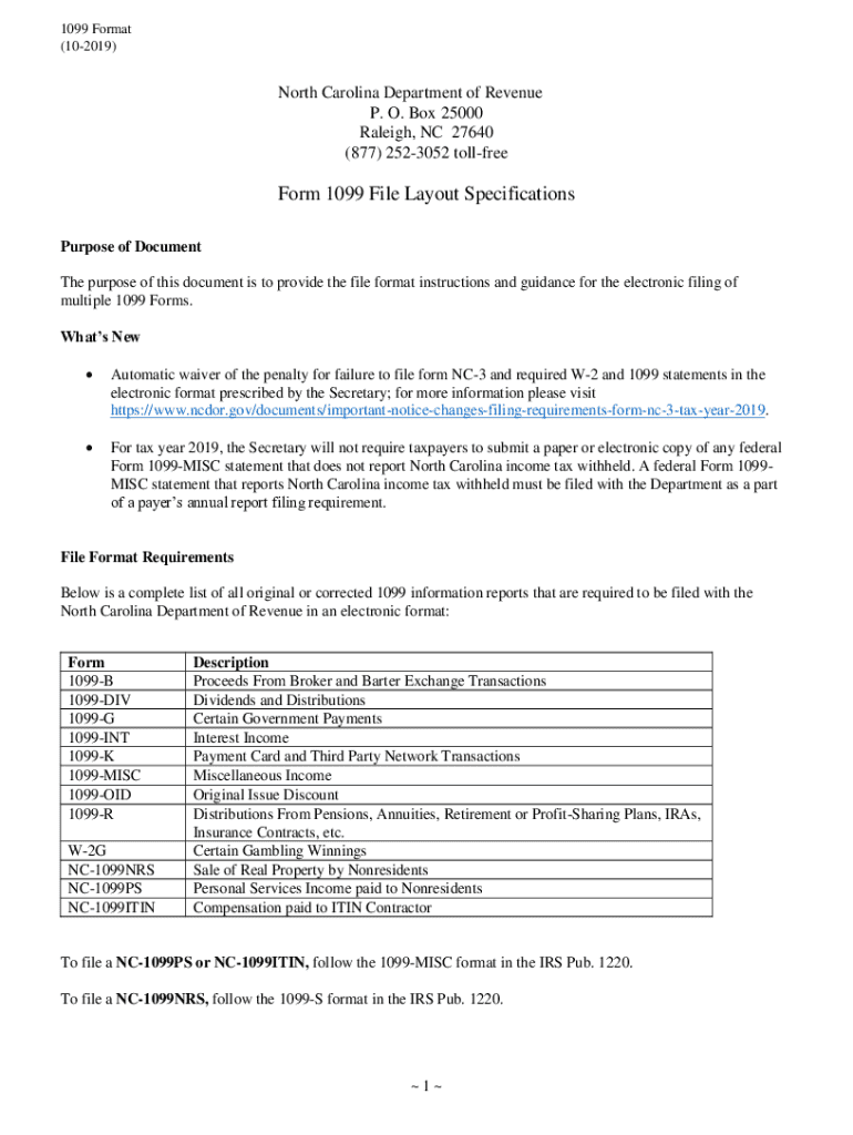 Fillable Online Form 1099 File Layout Specifications Fax Email Print ...