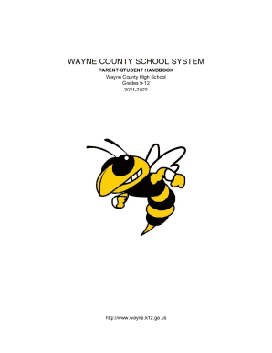 Fillable Online Wayne County School System Parent-student Handbook 2021-2022 Fax Email Print ...