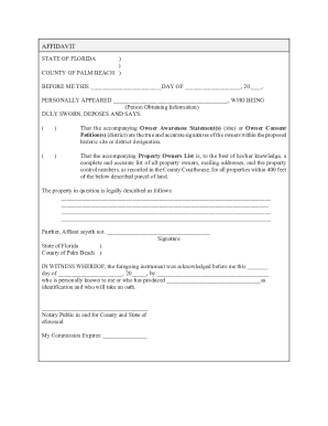 Fillable Online Affidavit of Owner Awareness Statement Fax Email Print ...