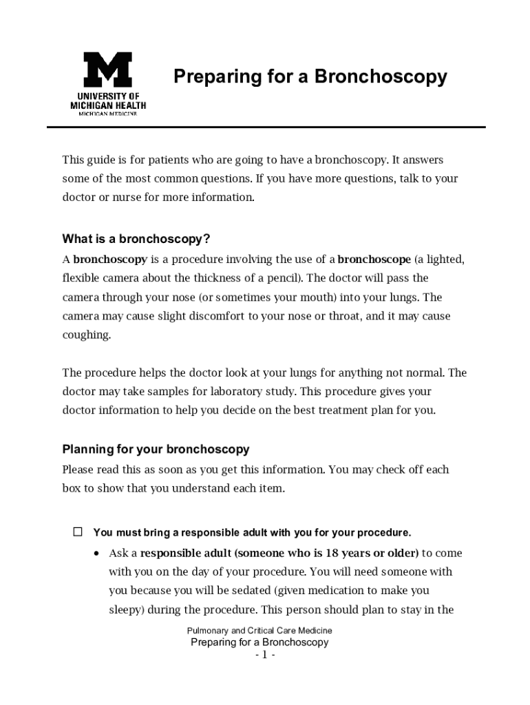 Fillable Online Guide for Patients Undergoing Bronchoscopy Fax Email ...