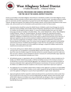 Fillable Online Policies, Procedures and General Information for the Use of School District ...