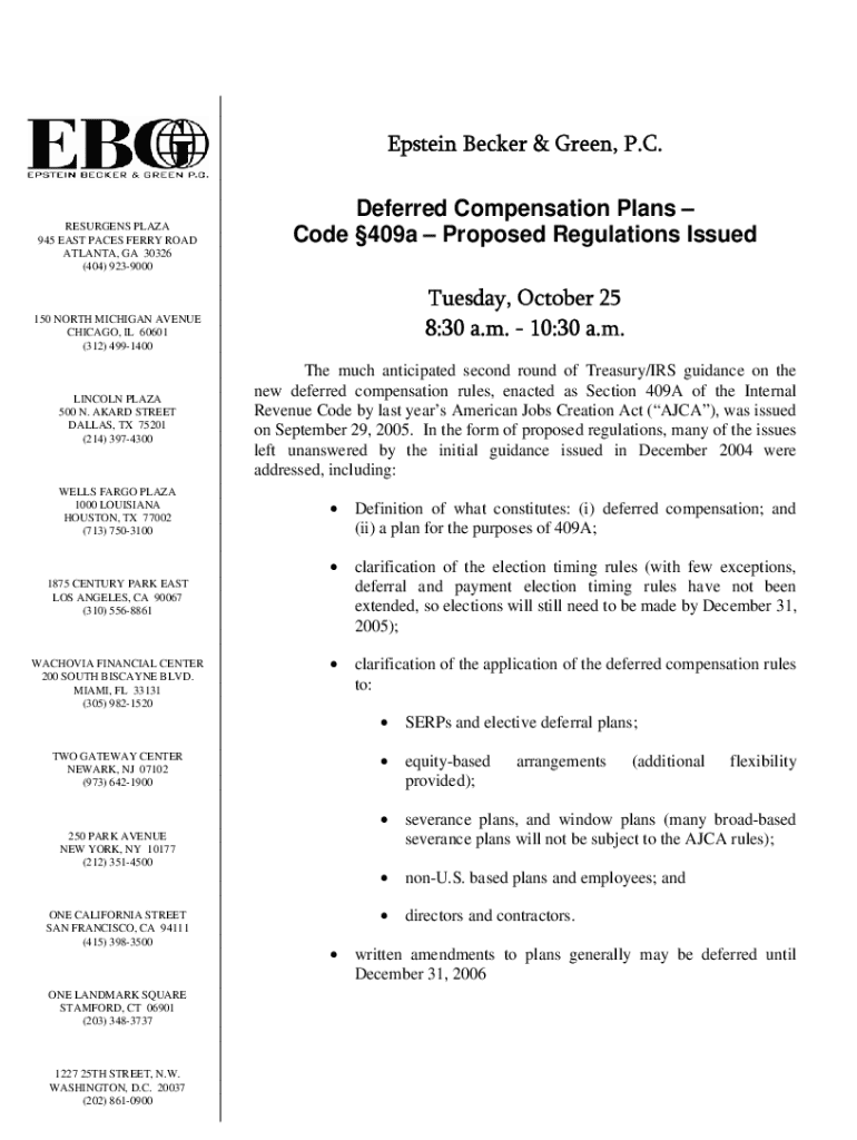 Fillable Online Code 409a Proposed Regulations Issued Fax Email Print - pdfFiller
