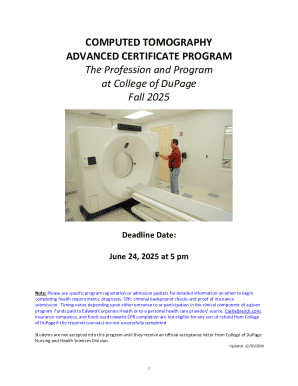 Fillable Online Computed Tomography Advanced Certificate Program at College of Dupage Fax Email ...