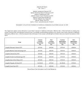 Fillable Online Supplement to Each Fund’s Statement of Additional Information, Each Dated ...