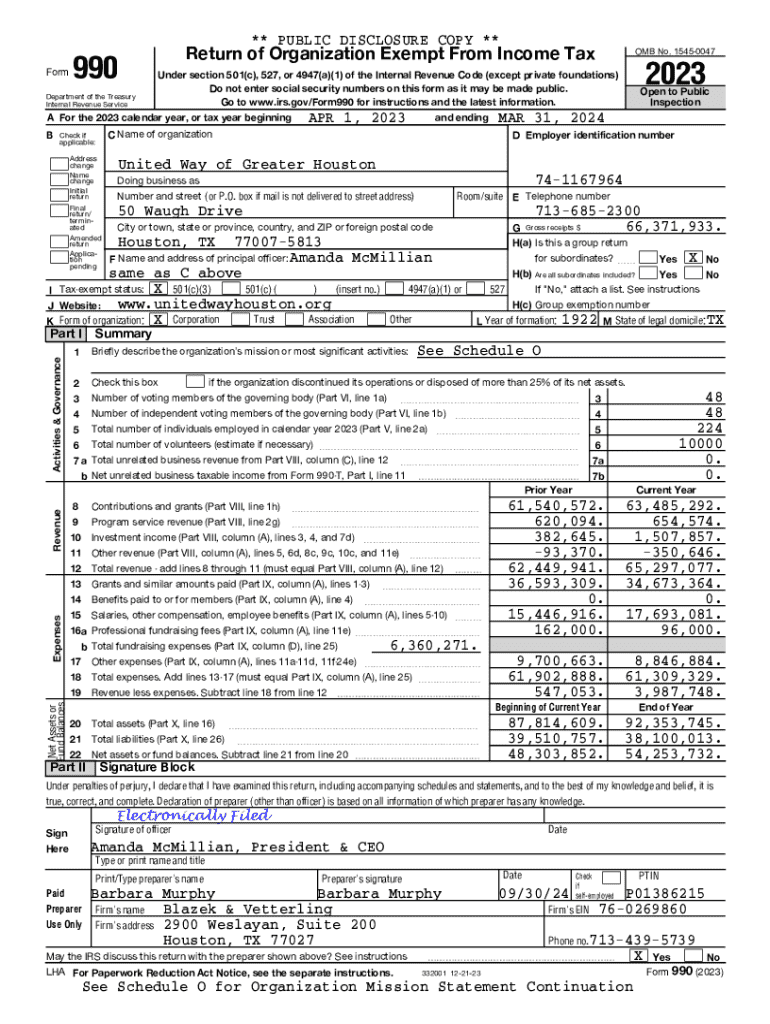 Fillable Online Return of Organization Exempt From Income Tax Fax Email ...