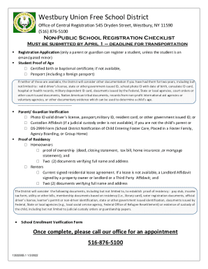 Fillable Online Westbury Union Free School District Non-public School ...