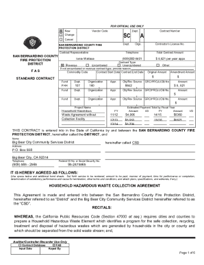 Fillable Online Household Hazardous Waste Agreement Without Collection Facility Fax Email Print ...