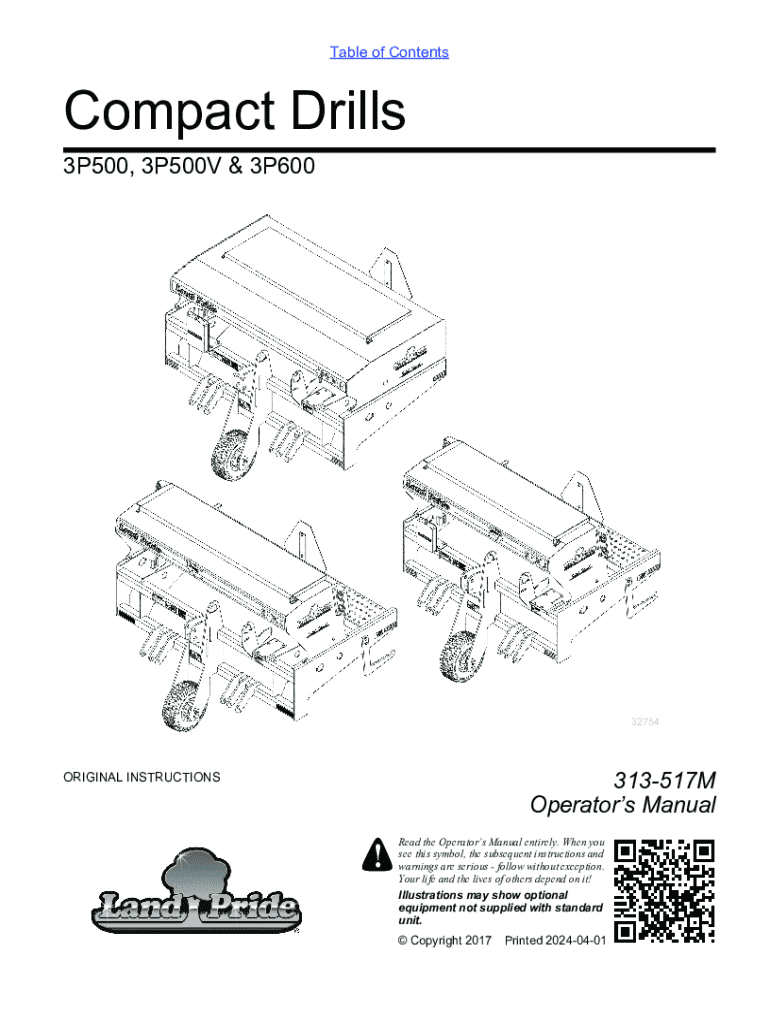 Fillable Online Compact Drills 3p500, 3p500v & 3p600 Fax Email Print - pdfFiller