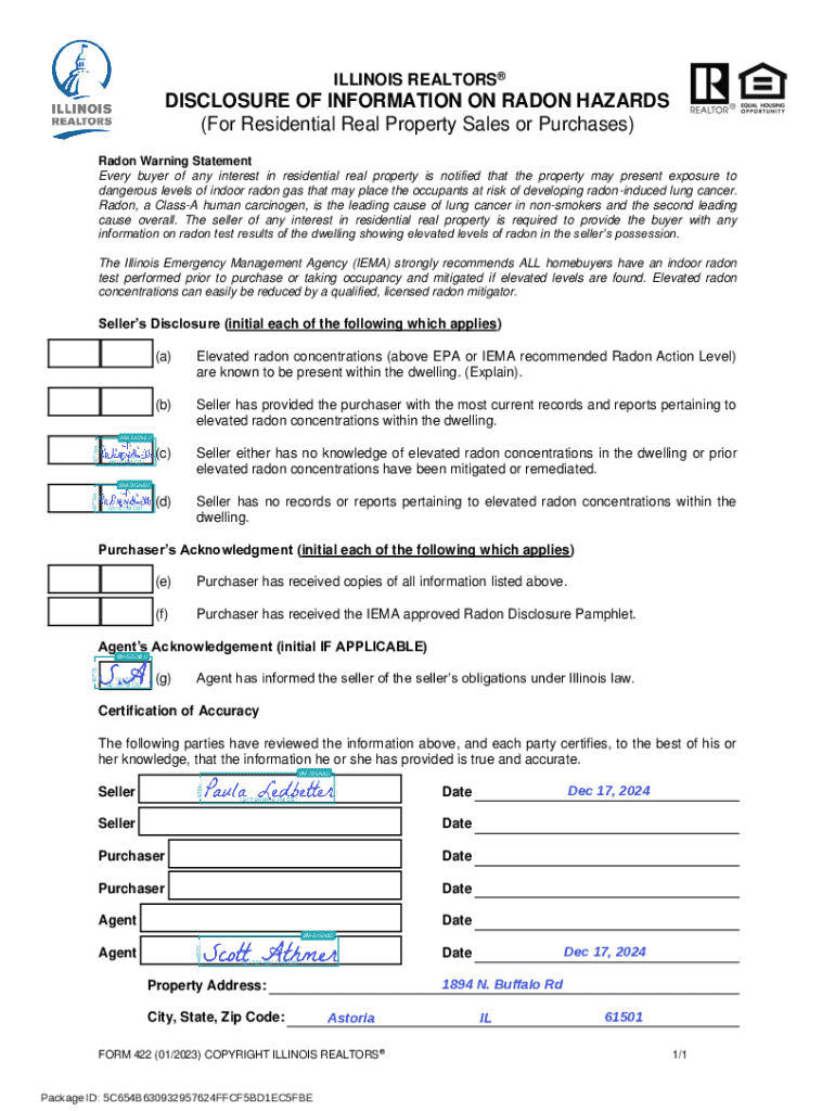 Fillable Online Disclosure of Information on Radon Hazards Fax Email ...