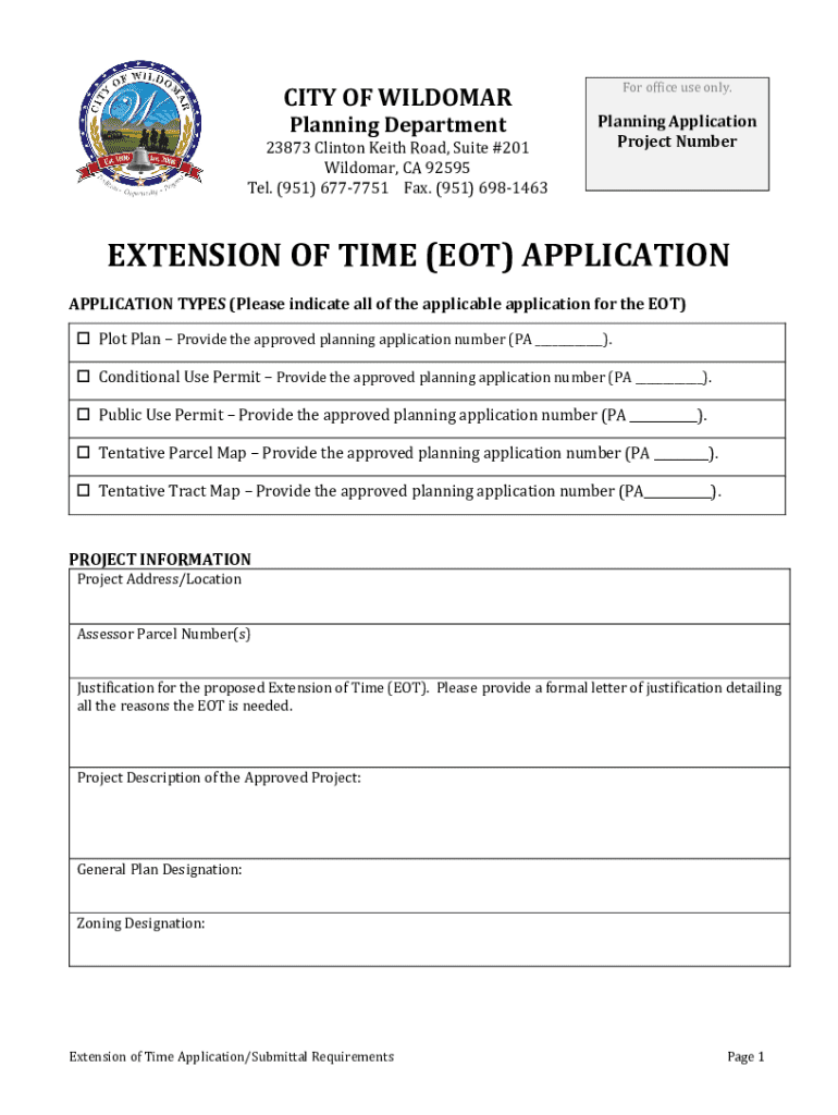 Fillable Online Planning Department - City of Wildomar - CivicLive Fax ...