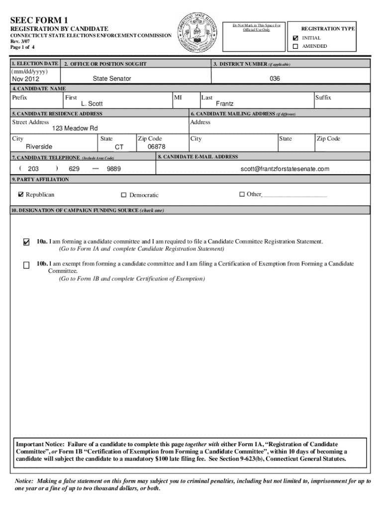 Fillable Online Registration by Candidate Fax Email Print - pdfFiller