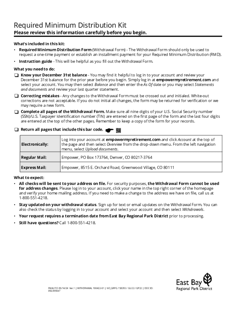 Fillable Online Required Minimum Distribution Kit Fax Email Print ...