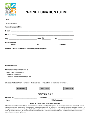 Fillable Online in-kind Donation Form Fax Email Print - pdfFiller