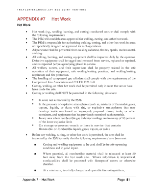 Fillable Online Hot Work Safety Guidelines Fax Email Print - pdfFiller
