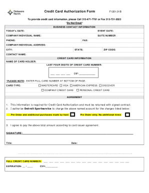 Fillable Online Credit Card Authorization Form Fax Email Print - pdfFiller