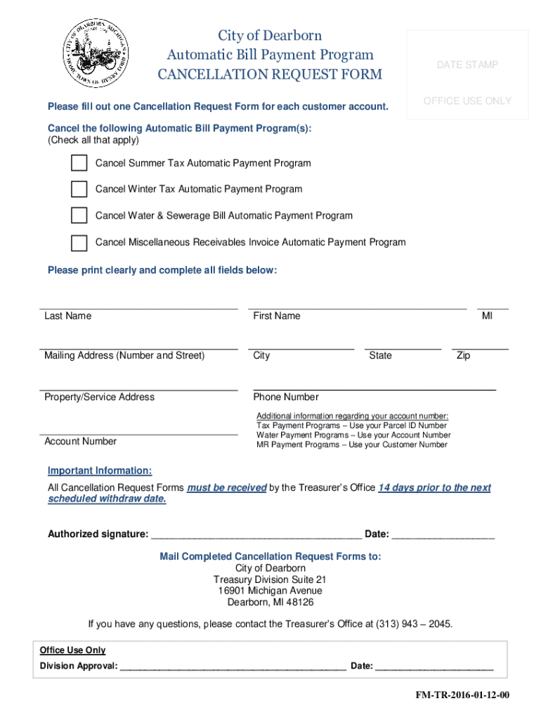 Fillable Online Direct Payment Automatic Withdrawal Authorization Form ...