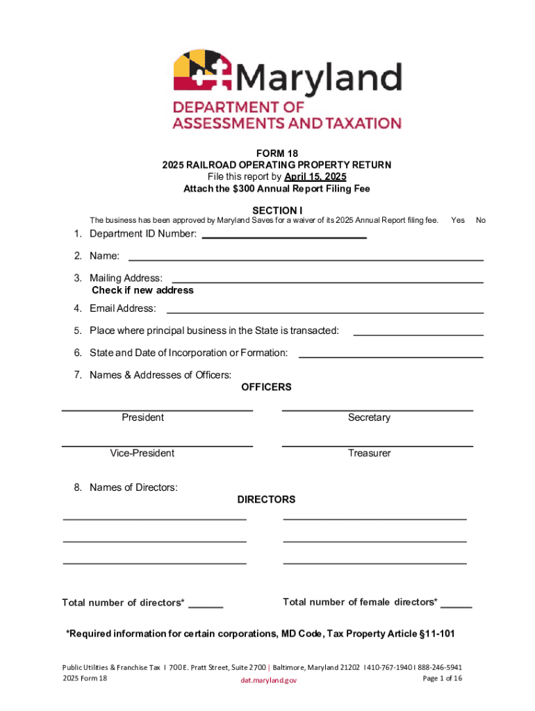 Fillable Online 2025 Railroad Operating Property Return Fax Email Print - pdfFiller