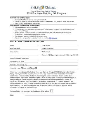 Fillable Online 2020 Employee Matching Gift Program Instructions Fax ...