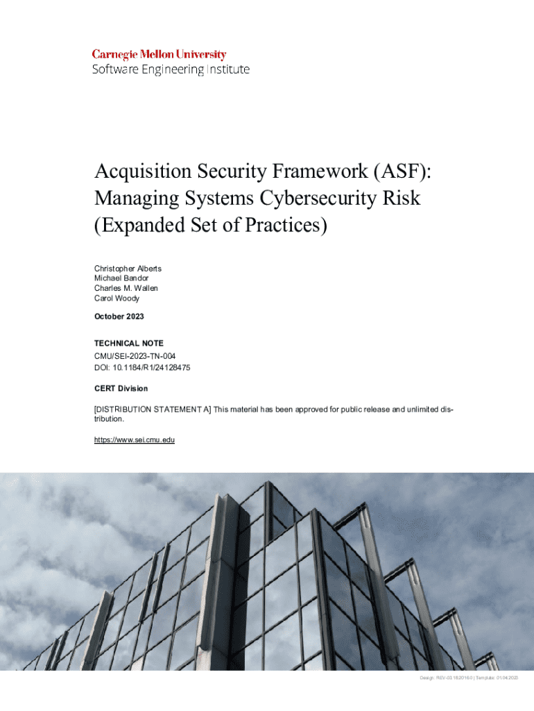 Fillable Online Acquisition Security Framework (ASF). This framework of ...