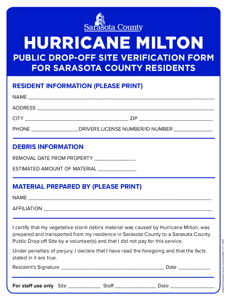 Fillable Online Public Drop-Off Site-Verification Form Flyer-PRINT Fax ...