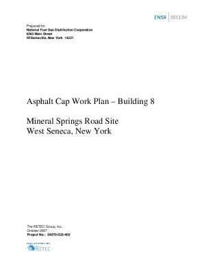 Fillable Online Asphalt Cap Work Plan – Building 8 at Mineral Springs ...