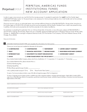 Fillable Online Perpetual Americas Funds Institutional Funds New Account Application Fax Email ...