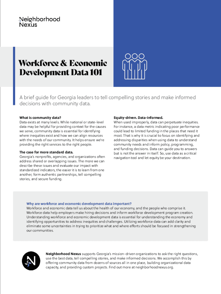 Fillable Online Workforce & Economic Development Data 101 Fax Email ...