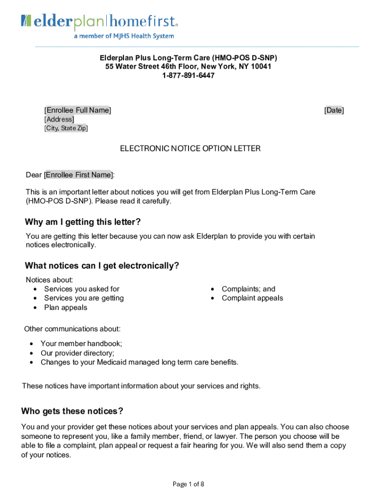 Fillable Online H3347EP17411COptional Template Letter- Elderplan ...