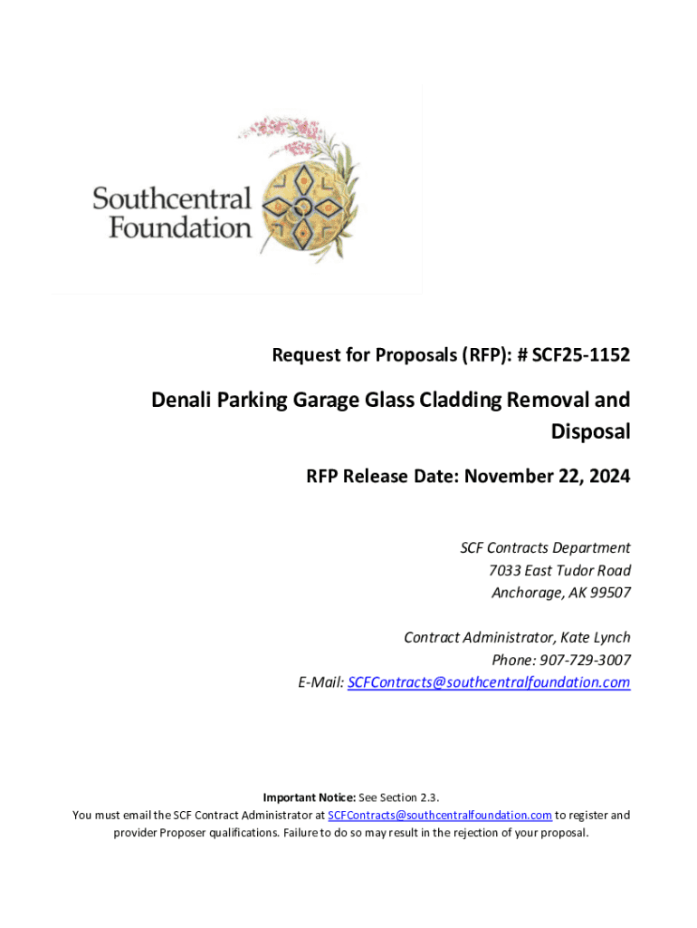 Fillable Online Request for Proposals: Denali Parking Garage Glass Cladding Removal and Disposal ...