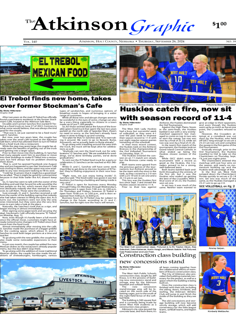 Fillable Online the Atkinson Graphic - September 26, 2024 Fax Email ...