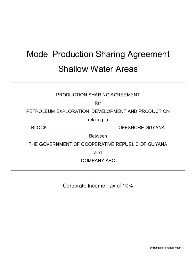 Fillable Online Production Sharing Agreement for Offshore Guyana Fax ...