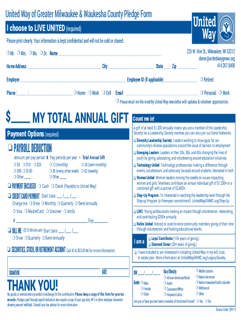 Fillable Online Pledge Form Fax Email Print - pdfFiller