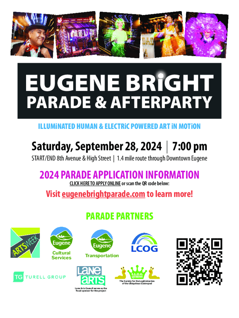 Fillable Online EUGENE BRiGHT PARADEEugene, Oregon Fax Email Print ...