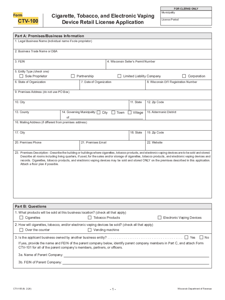 Fillable Online Cigarette, Tobacco and Vapor Products Permit and ... Fax Email Print - pdfFiller