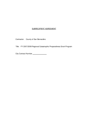 Fillable Online Fy 2007/2008 Regional Catastrophic Preparedness Grant Program Agreement Fax ...