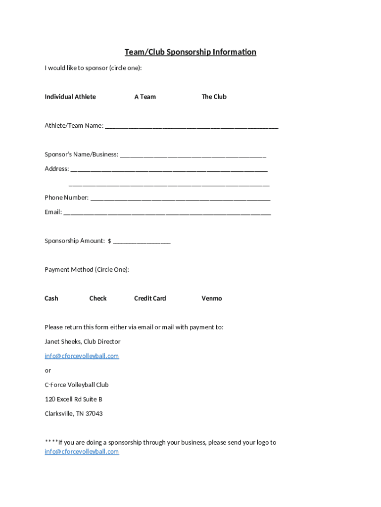 ula SAE Workshop Sponsorship Agreement Doc Template | pdfFiller