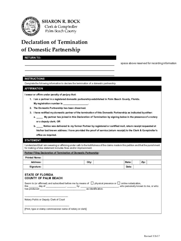 Fillable Online Termination of Domestic Partnership Fax Email Print ...