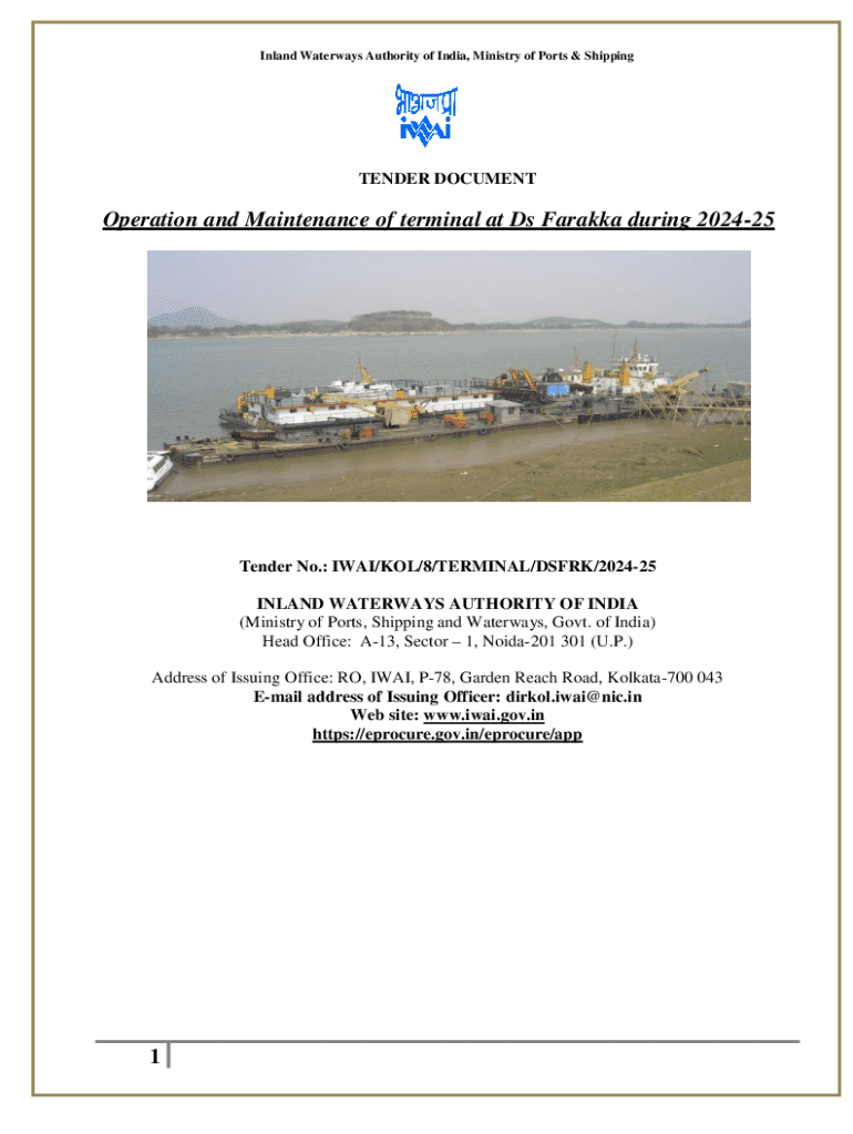 Fillable Online Tender Document for Operation and Maintenance Fax Email ...