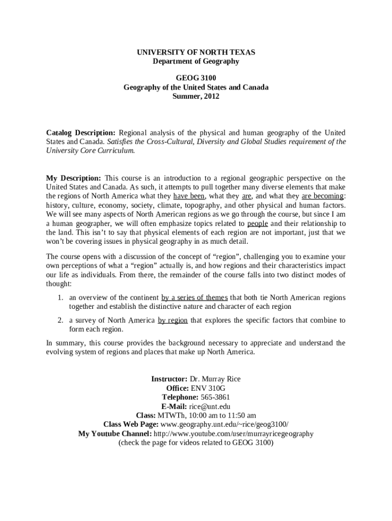 Geog 3100 Doc Template | pdfFiller