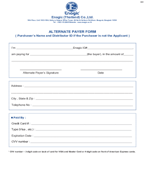 Fillable Online Enagic Alternate Payer Form Fax Email Print - pdfFiller