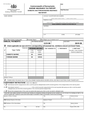 Fillable Online Marine Insurance Tax Report Fax Email Print - pdfFiller