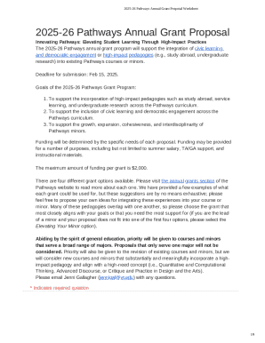 2025-26 Pathways Annual Grant Proposal Doc Template | pdfFiller