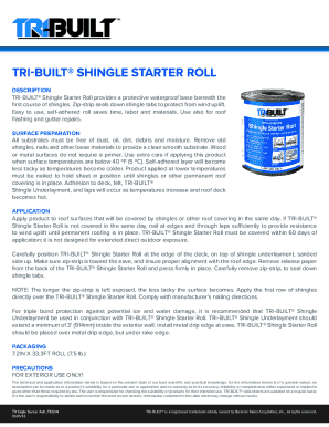 Fillable Online Tri-built Shingle Starter Roll Product Information Fax ...