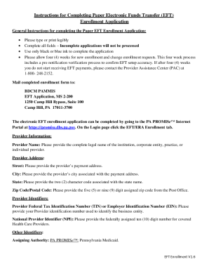 Fillable Online Instructions for Completing Paper Electronic Funds ...