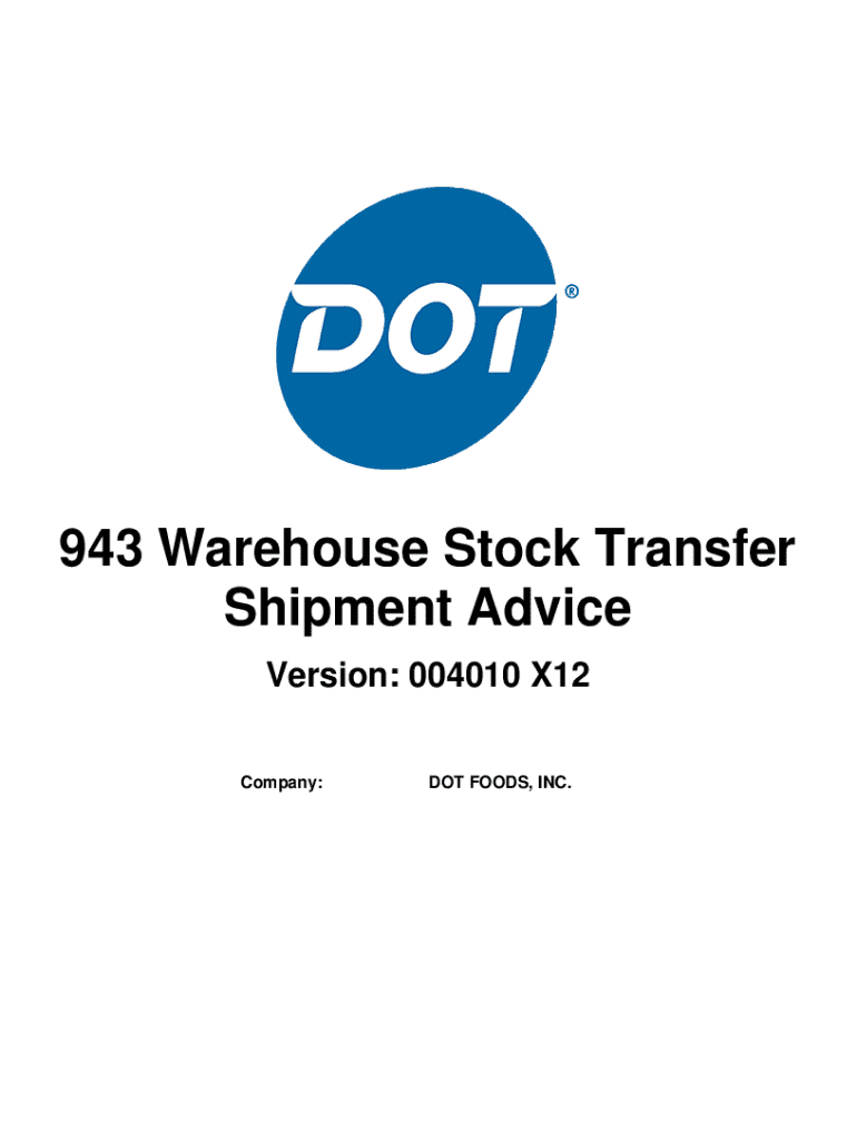 Fillable Online 943 Warehouse Stock Transfer Fax Email Print - pdfFiller