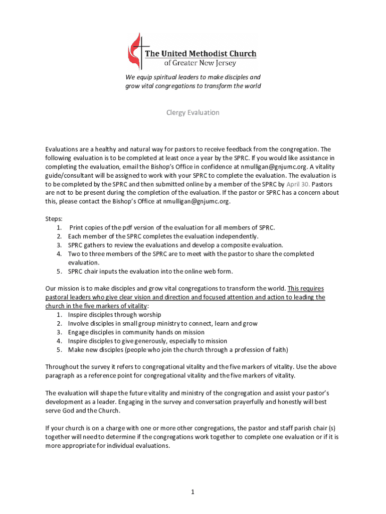 Fillable Online Clergy Leadership Evaluation and Development Fax Email Print - pdfFiller
