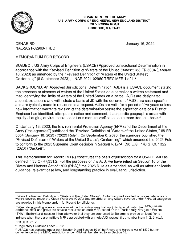 Fillable Online U.S. Army Corps of Engineers, New England District Fax ...
