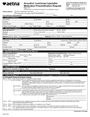 Fillable Online Amvuttra® (vutrisiran) Injectable Medication Precertification Request Fax Email ...